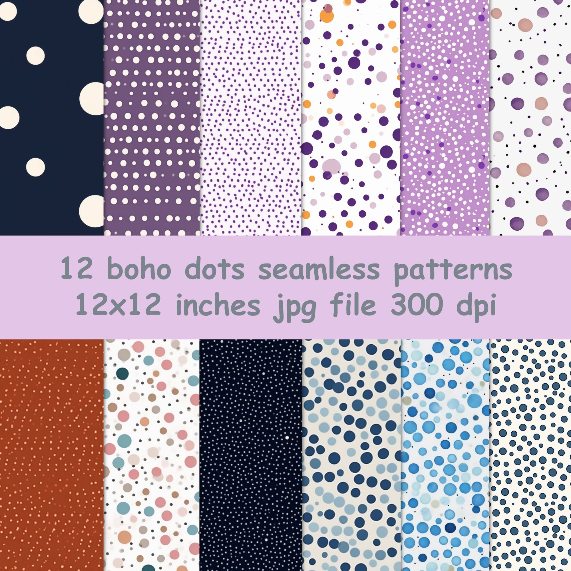 Dots Seamless Pattern, Commercial Use, Boho Dots Pattern, Dots Digital ...