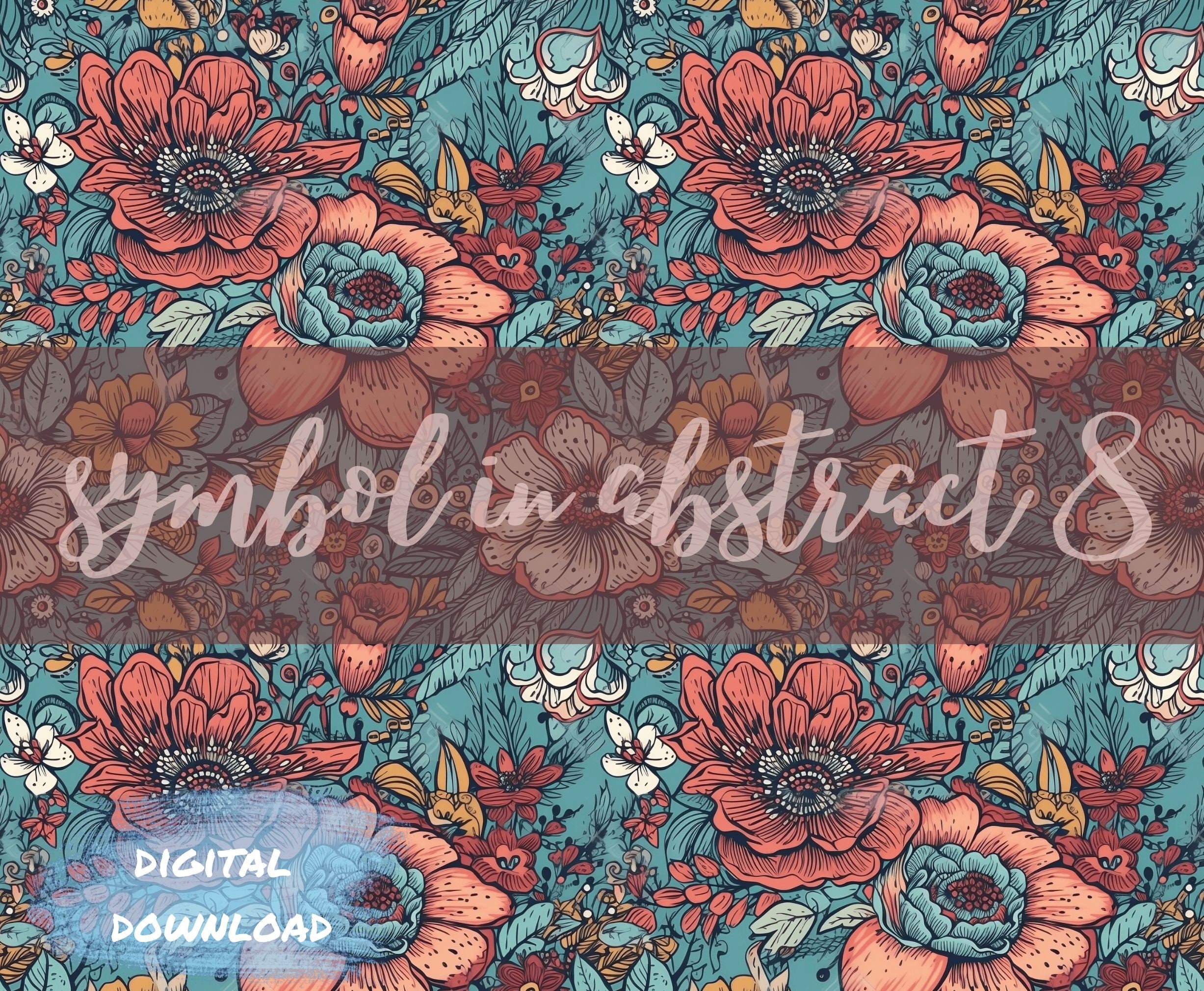 Boho Seamless Pattern, Boho Floral Pattern, Floral Seamless Pattern ...