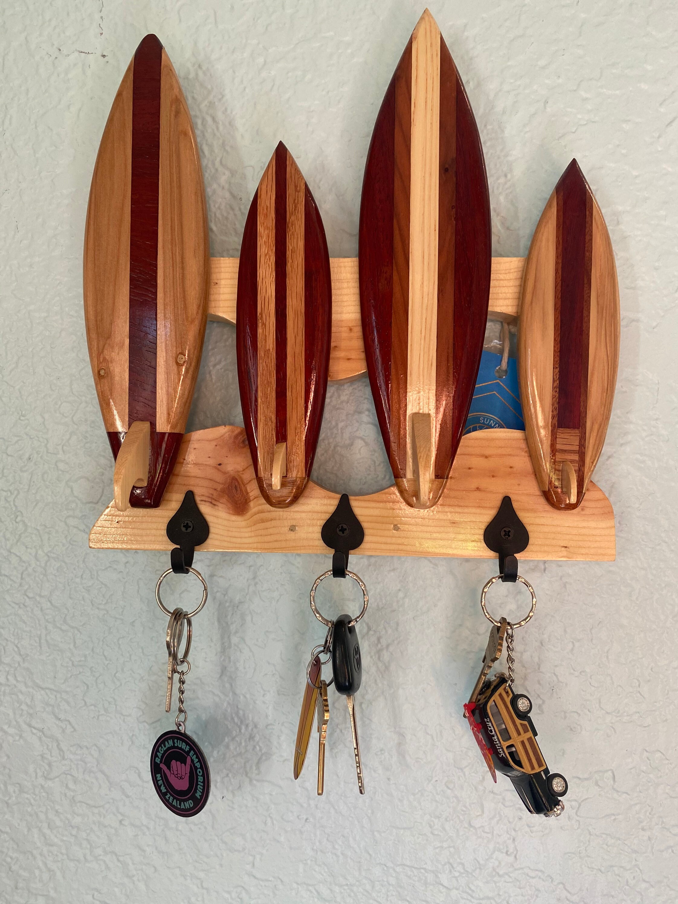 Mini Surfboard Key Holder Surfboard Hanger Wood Surfboard Beach Decor ...