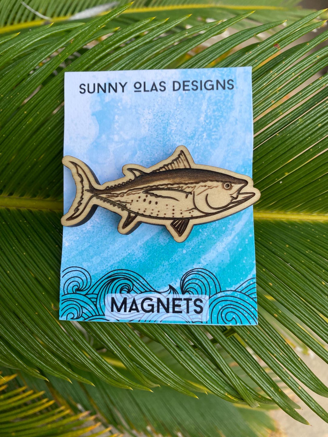 Solid Wood Beach and Ocean Magnets| Tuna Magnet L Coastal Magnets L ...