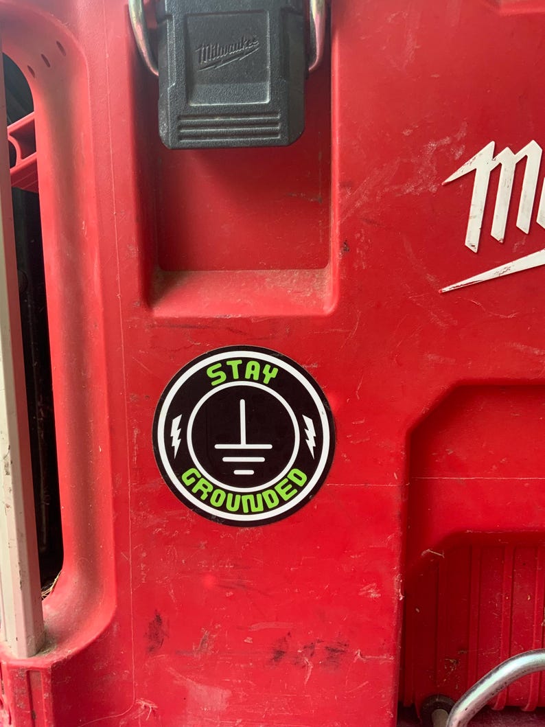 Stay Grounded Sticker| Hard Hat Sticker | Electrician Sticker ...