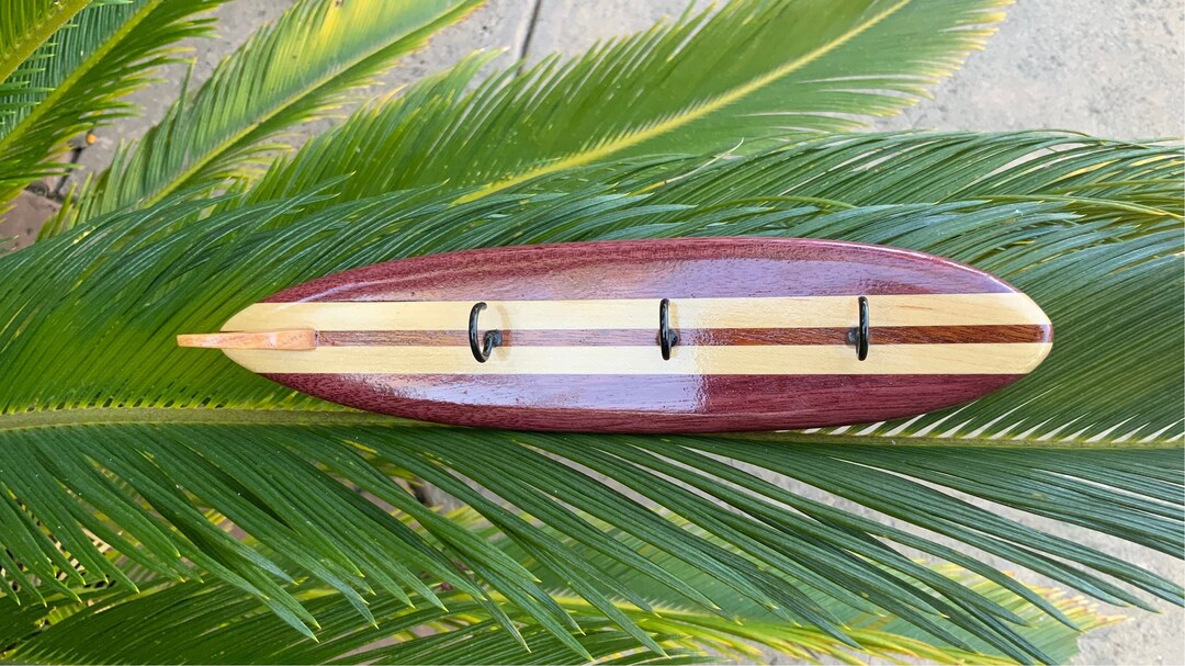 Hardwood Mini Surfboard Hook Surfboard Hook Jewelry Hanger Key Holder ...