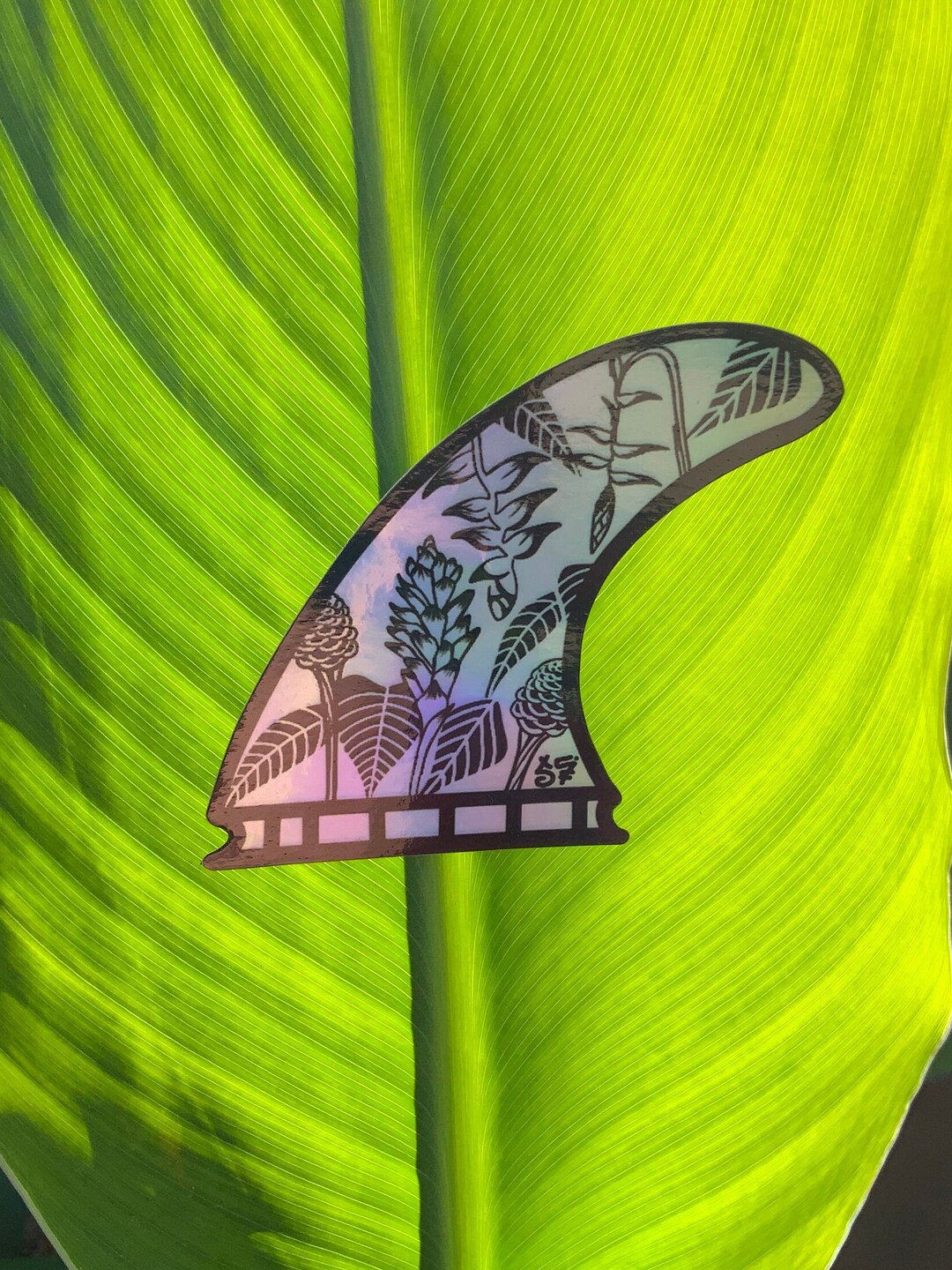 Holographic Surfboard Fin Sticker| Holographic Sticker | Beach Sticker ...