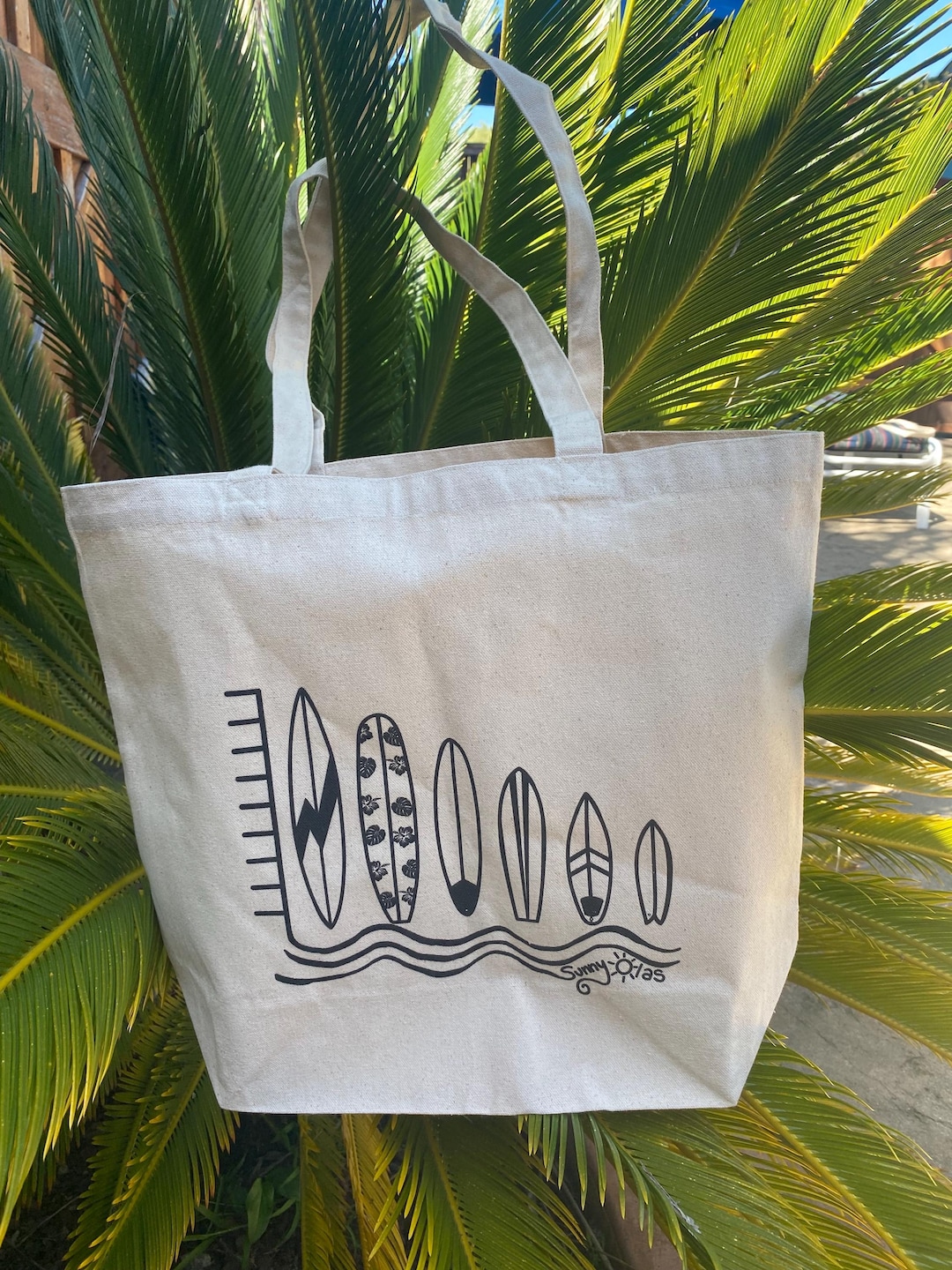 Canvas Tote | Beach Bag | Surfing Bag | Tropical Bag | Beach ...