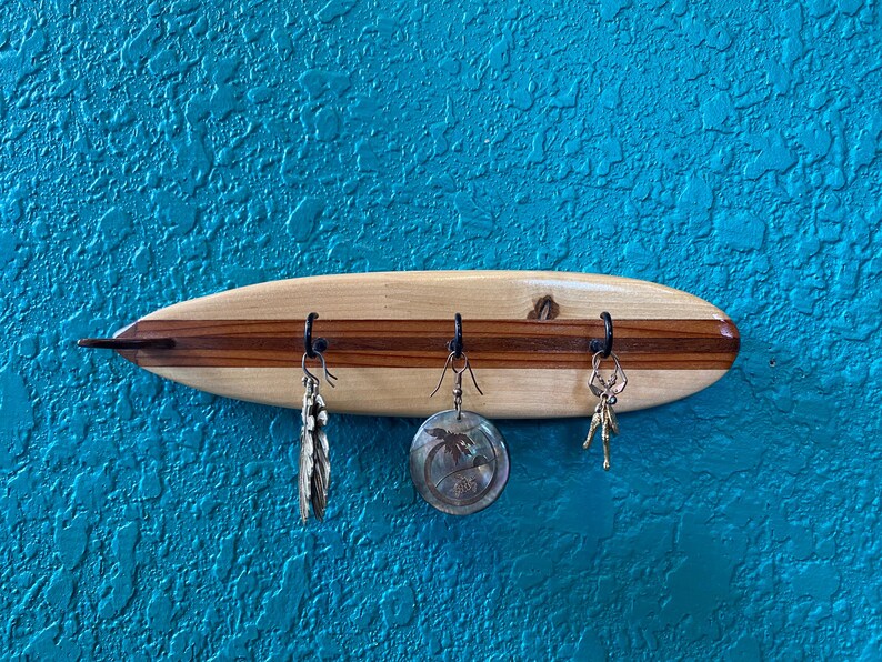 Hardwood Mini Surfboard Hook | Surfboard Hook | Jewelry Hanger | Key ...