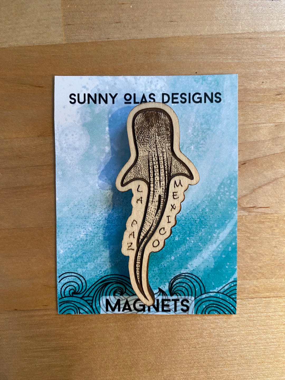 Whale Shark Wood Magnet | Solid Wood Beach and Ocean Magnets L Coastal ...