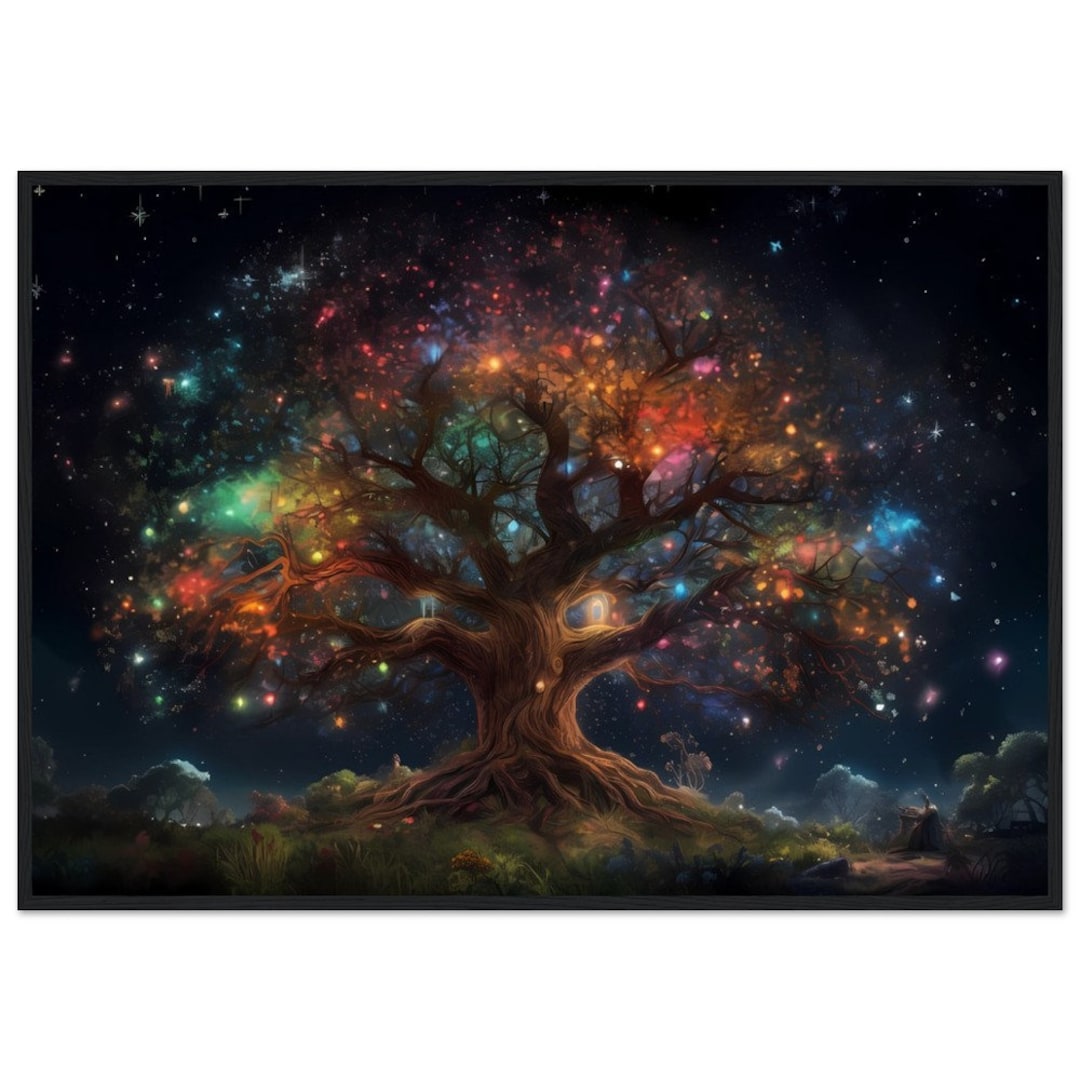 Rainbow Soul Tree HD Framed Wall Art Picture Print Nursery Imaginative ...