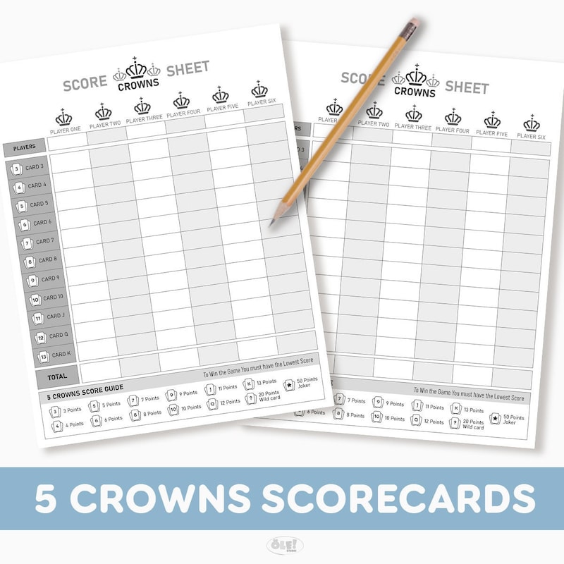 Five Crowns Score Sheet Printable - Etsy