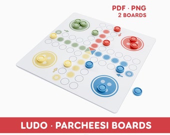 Minimal Parcheesi Ludo Gameboards & Tokens| Parcheesi Ludo Printable ...