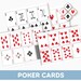 56 Poker Playing Cards | Printable PDF PNG| Card Game | A4 & US Letter ...