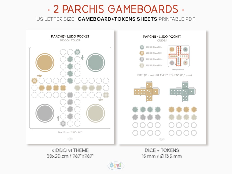 Minimal Parcheesi Ludo Gameboards & Tokens| Parcheesi Ludo Printable ...