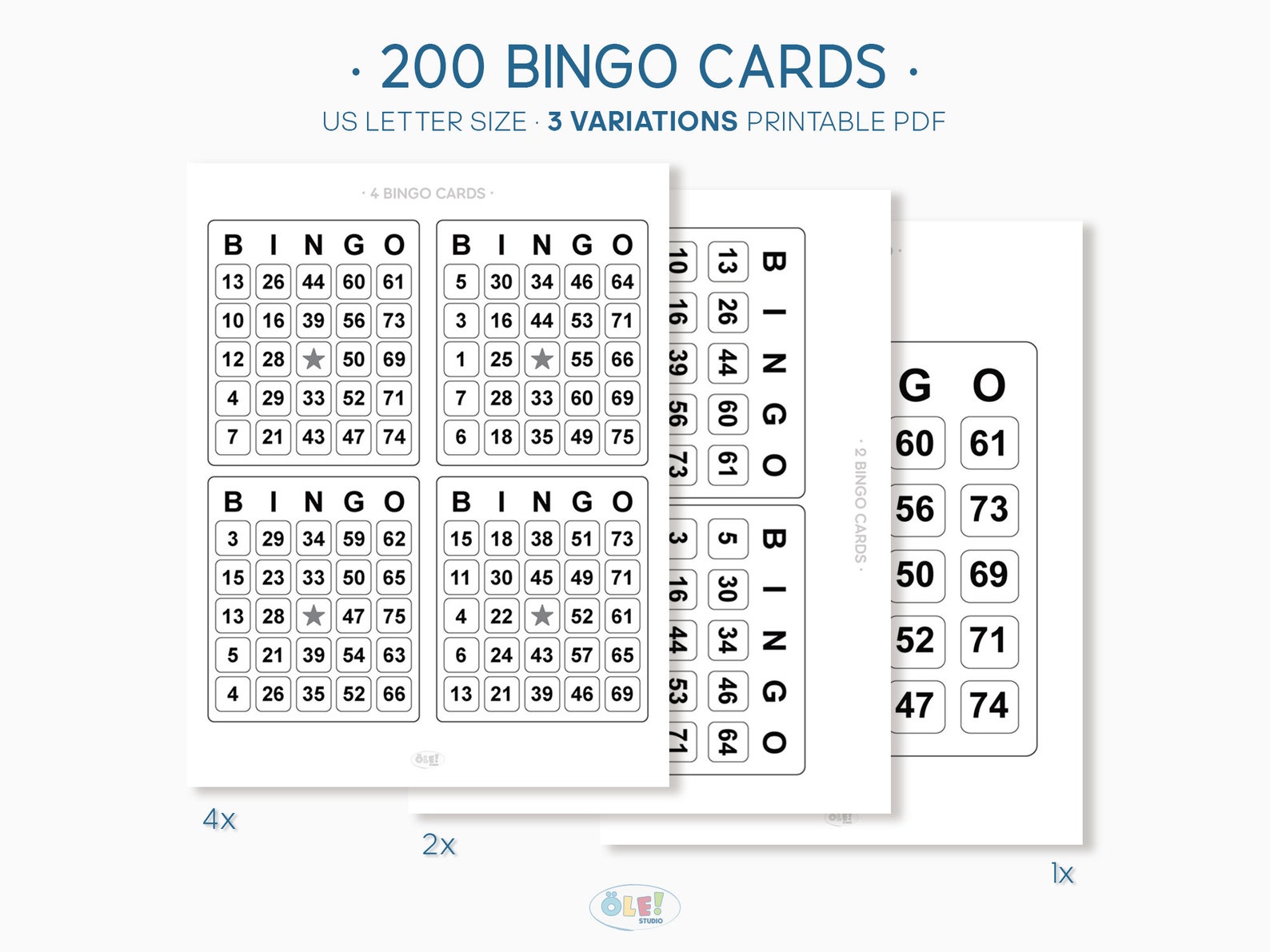 200 Bingo Cards | Digital Download Printable PDF | Fun Party Bingo Game ...