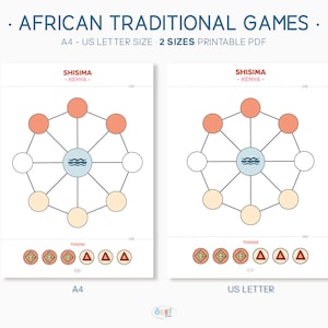 African Traditional Strategy Games Collection | 4 Printable PDF Games ...