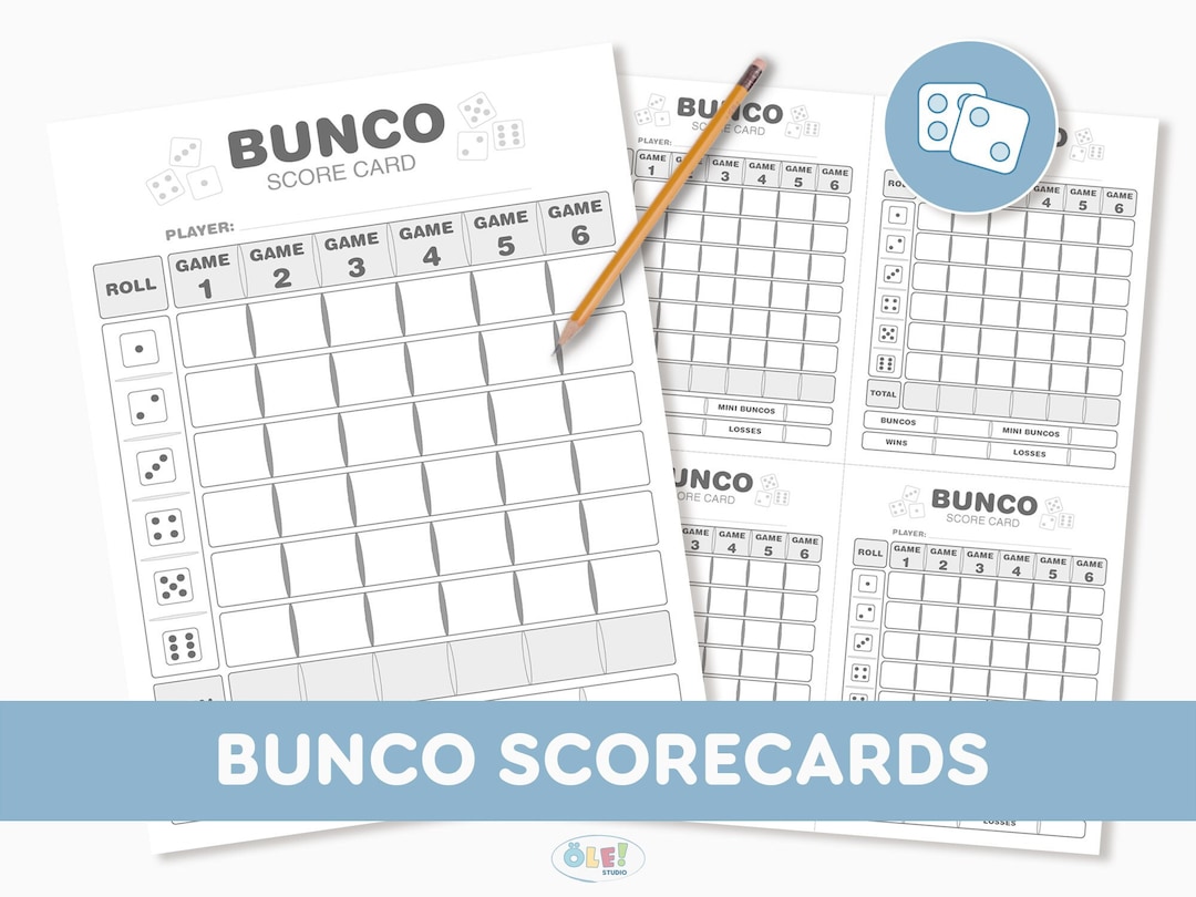 Bunco Scorecard Bunco Scoresheet Printable PDF Dice Game - Etsy