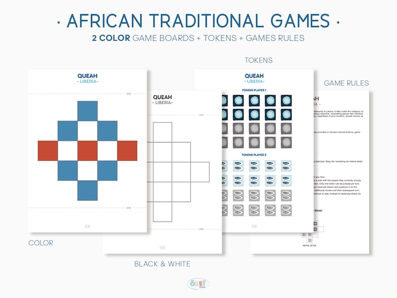 African Traditional Strategy Games Collection | 4 Printable PDF Games ...
