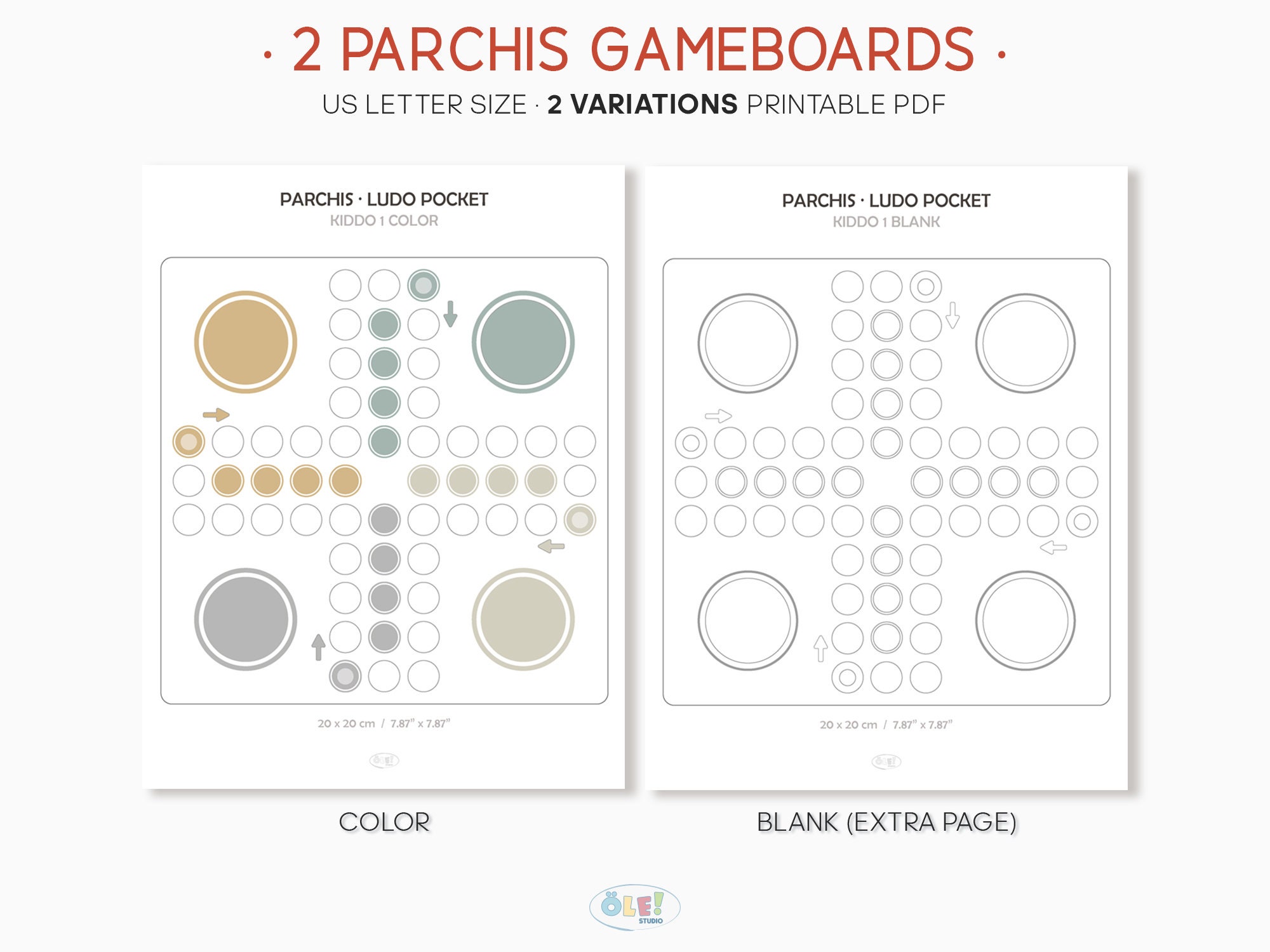 Minimal Parcheesi Ludo Gameboards & Tokens Parcheesi Ludo Printable PDF ...