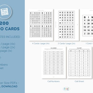 200 Bingo Cards | Digital Download Printable PDF | Fun Party Bingo Game ...