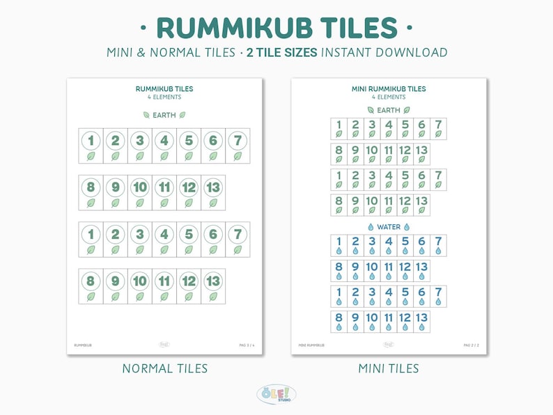 RUMMIKUB Tiles + Mini Tiles Printable PDF - Etsy