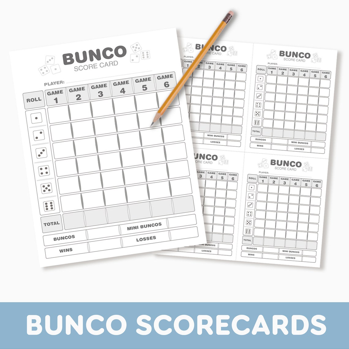Bunco Scorecard Bunco Scoresheet Printable PDF Dice Game US Letter Size ...