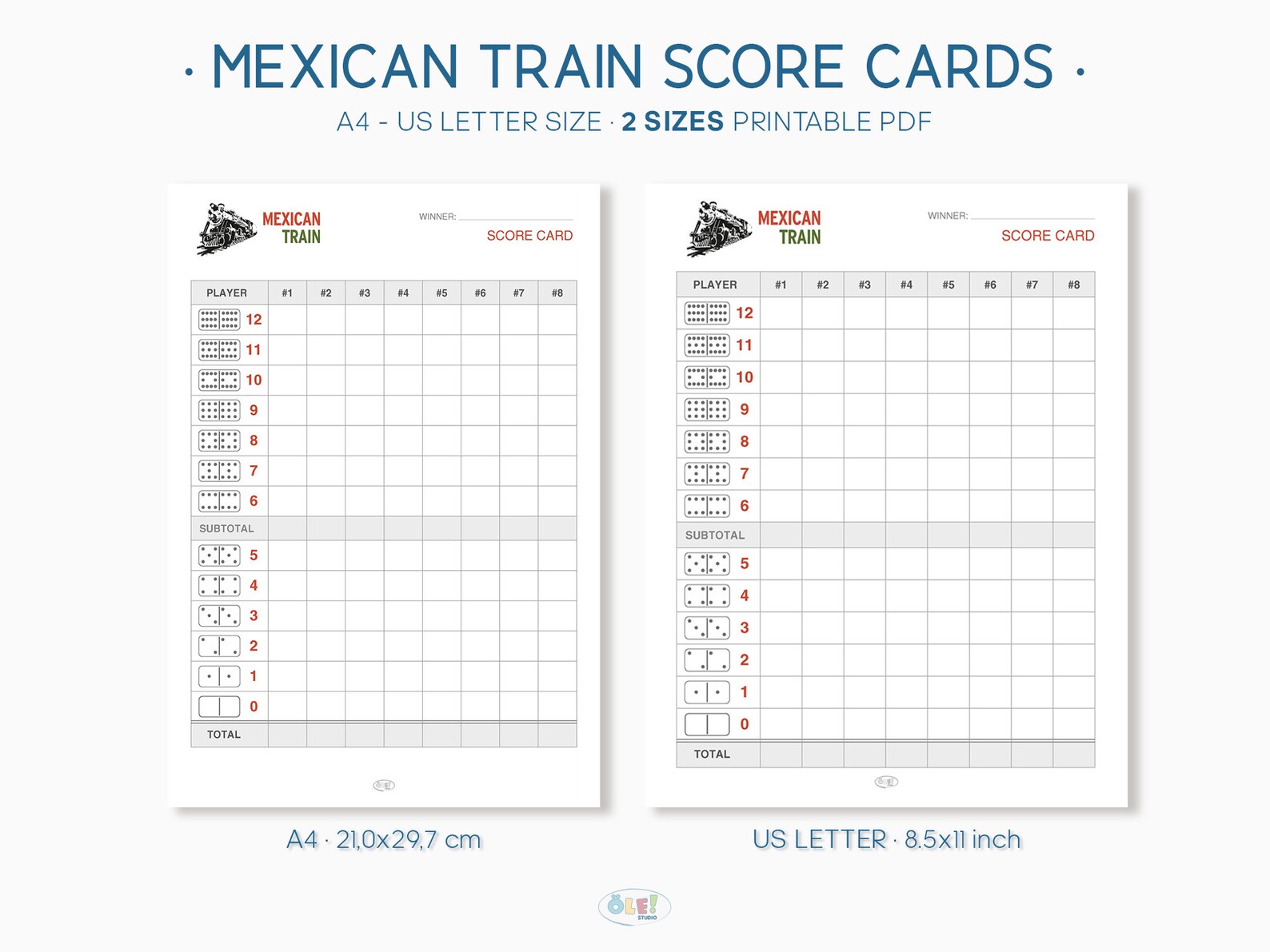 Mexican Train Scorecard | Mexican Train Scoresheet Printable PDF ...