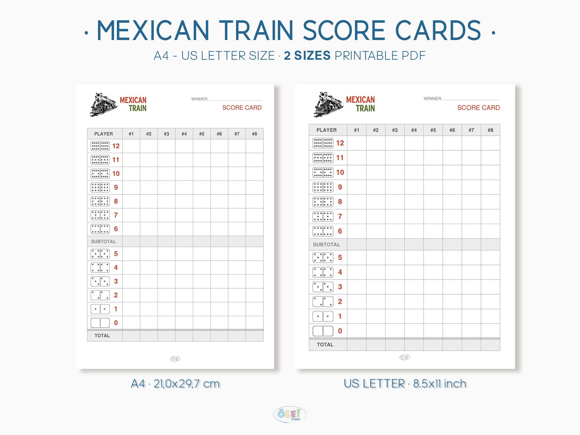 Mexican Train Scorecard | Mexican Train Scoresheet Printable PDF ...