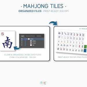Mahjong American Tile Set | SVG EPS PNG | Complete Printable Clipart ...