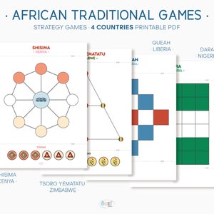African Traditional Strategy Games Collection | 4 Printable PDF Games ...