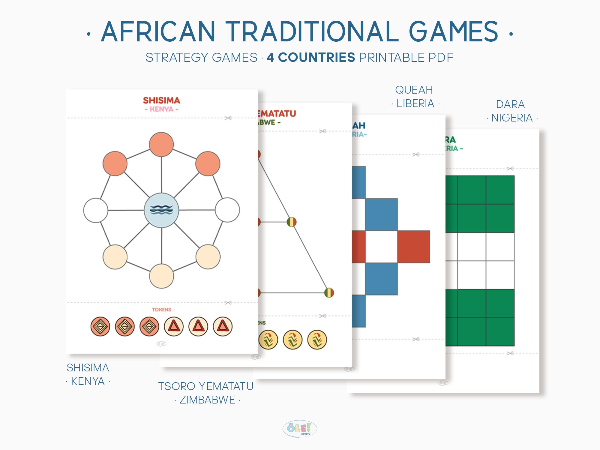 African Traditional Strategy Games Collection 4 Printable PDF Games ...