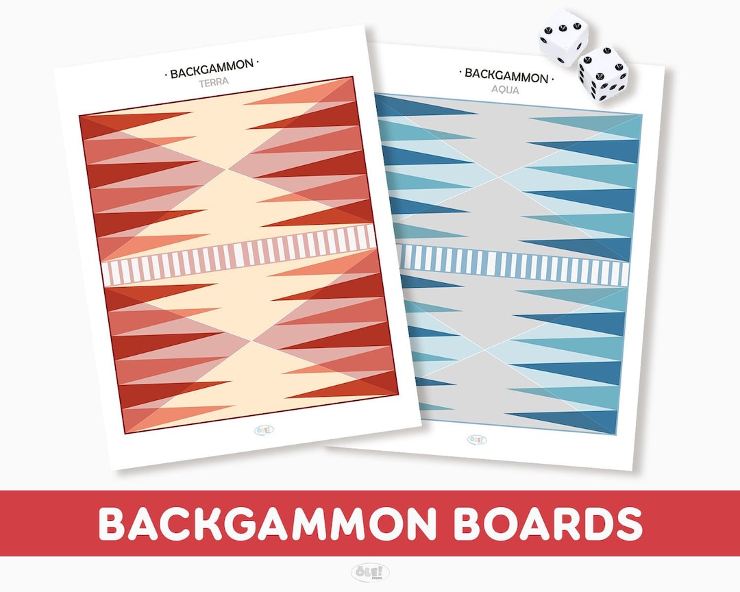 Colorful Backgammon Gameboards & Tokens| Backgammon Printable PDF ...