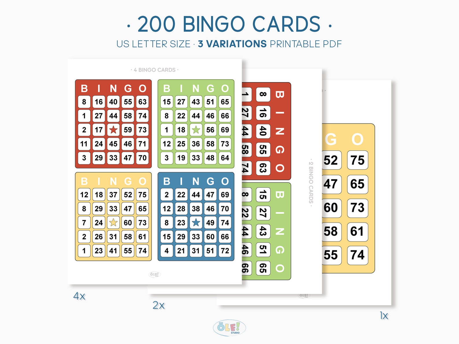 200 Bingo Cards | Digital Download Printable PDF | Fun Party Bingo Game ...