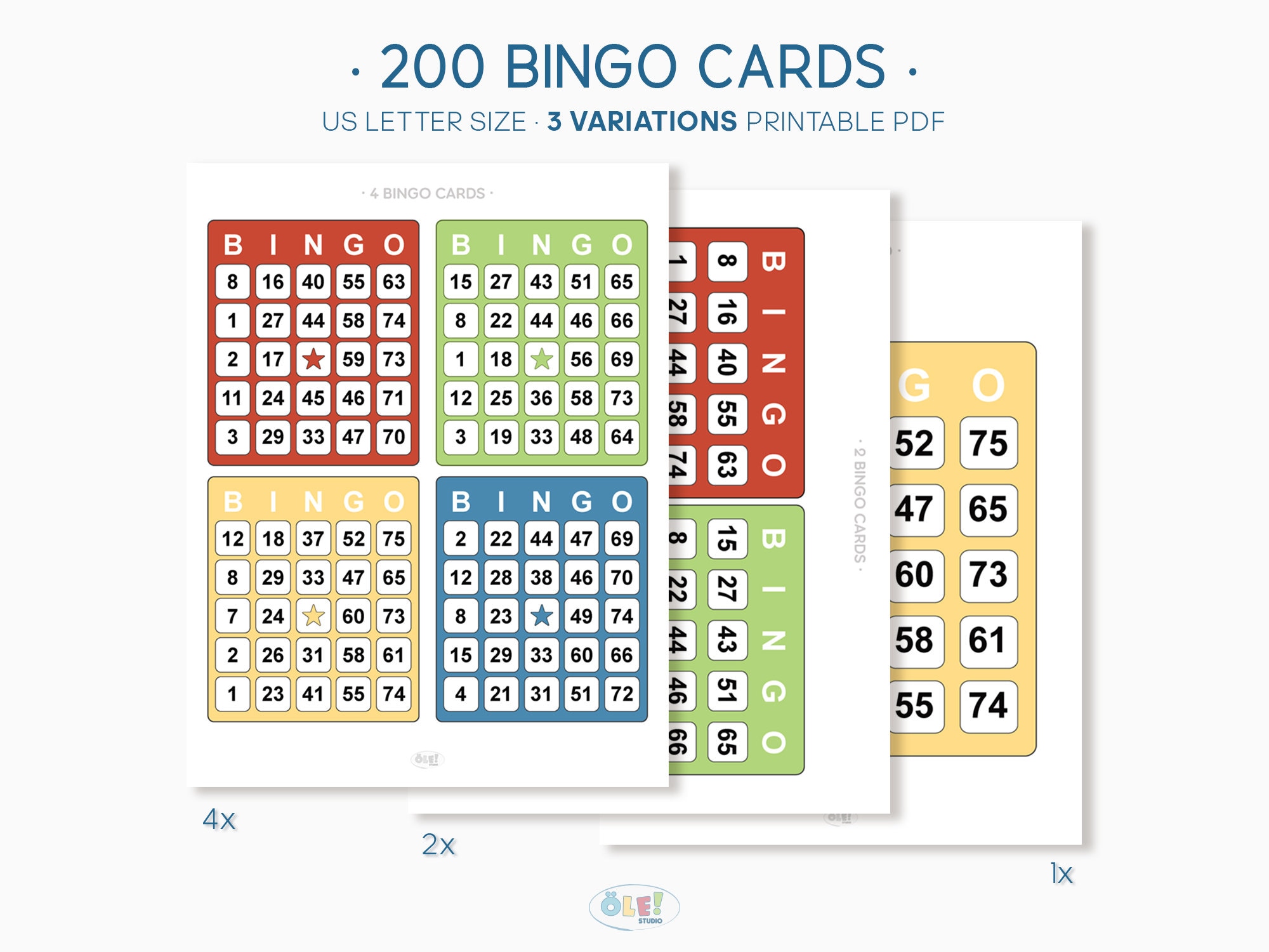 200 Bingo Cards | Digital Download Printable PDF | Fun Party Bingo Game ...