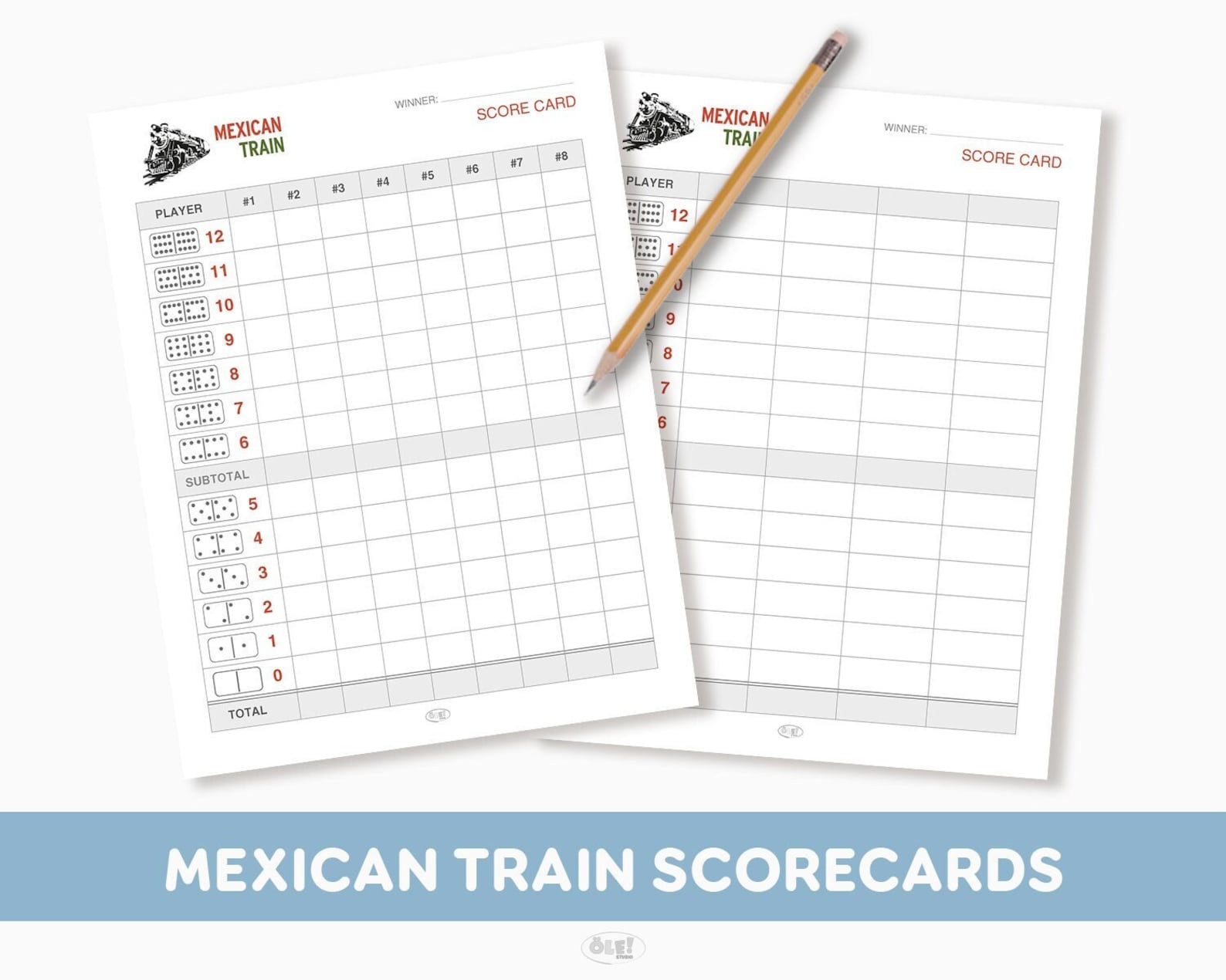 Mexican Train Scorecard | Mexican Train Scoresheet Printable PDF ...