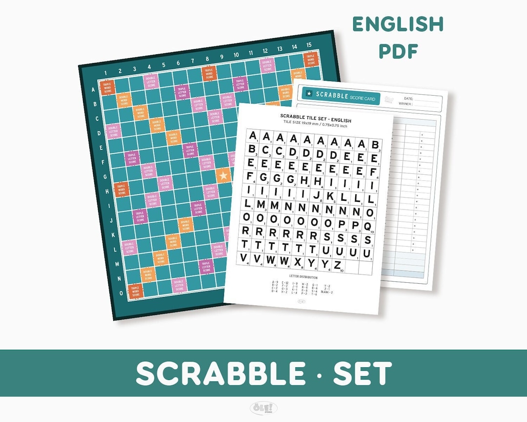 Classic Scrabble Set Gameboard, Tiles & Scorecards| English Scrabble ...