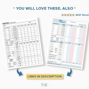 Pocket Mini Yatzy Scorecard | Yahtzee/yardzee Scoresheet Printable PDF ...