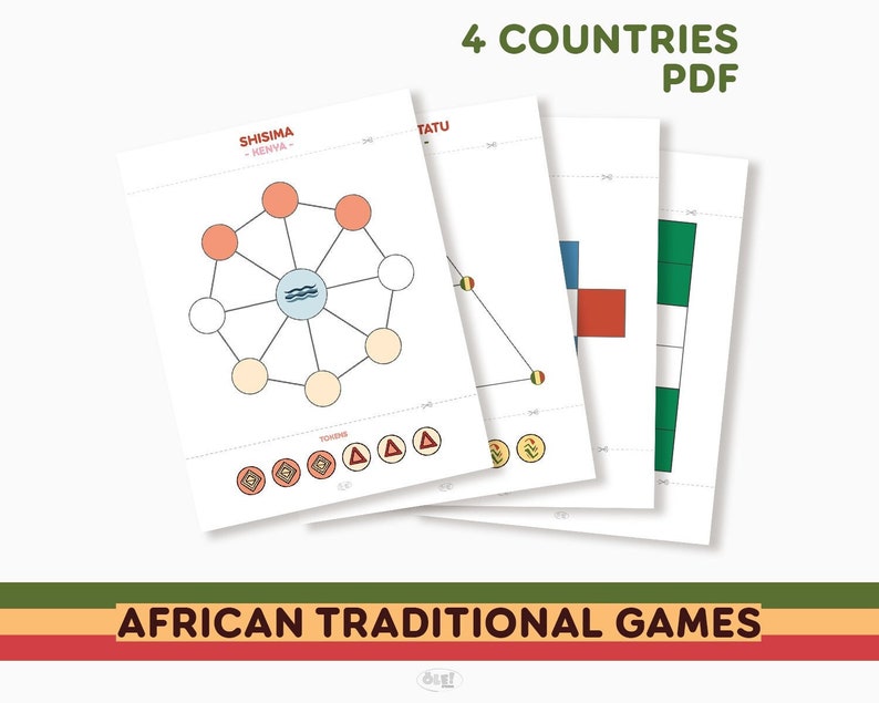 African Traditional Strategy Games Collection | 4 Printable PDF Games ...