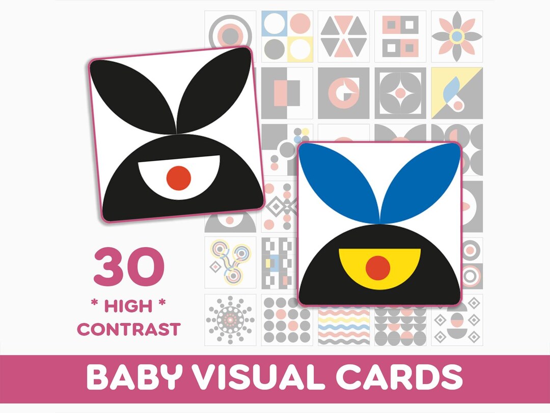 VISUAL Baby Sensory Color Flash Cards, High Contrast Infant Stimulation ...