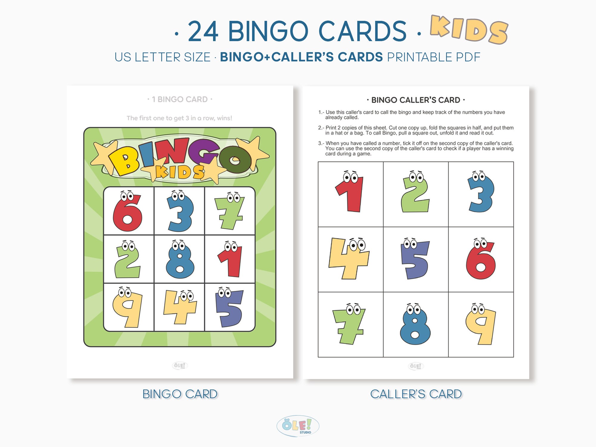 24 Bingo Cards for Kids| Digital Download Printable PDF | Fun Party ...