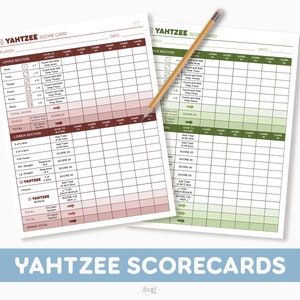 Yahtzee Scorecard Yahtzee/yardzee Scoresheet Printable PDF Dice Game ...