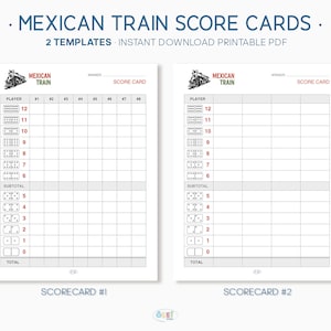 Mexican Train Scorecard | Mexican Train Scoresheet Printable PDF ...