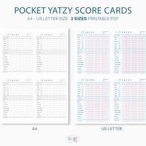 Pocket Mini Yatzy Scorecard | Yahtzee/yardzee Scoresheet Printable PDF ...