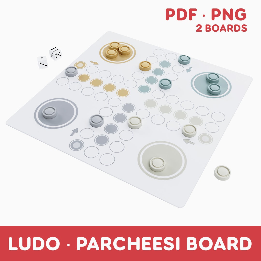 Minimal Parcheesi Ludo Gameboards & Tokens Parcheesi Ludo Printable PDF ...