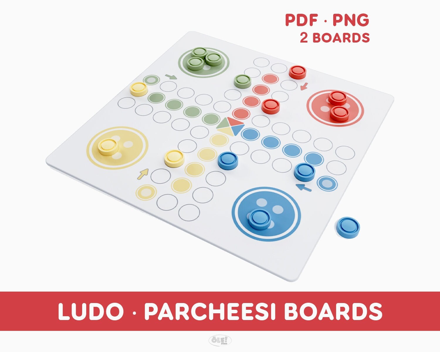 Minimal Ludo Gameboards & Tokens| 2 Ludo Printable PDF PNG| Dice Game ...