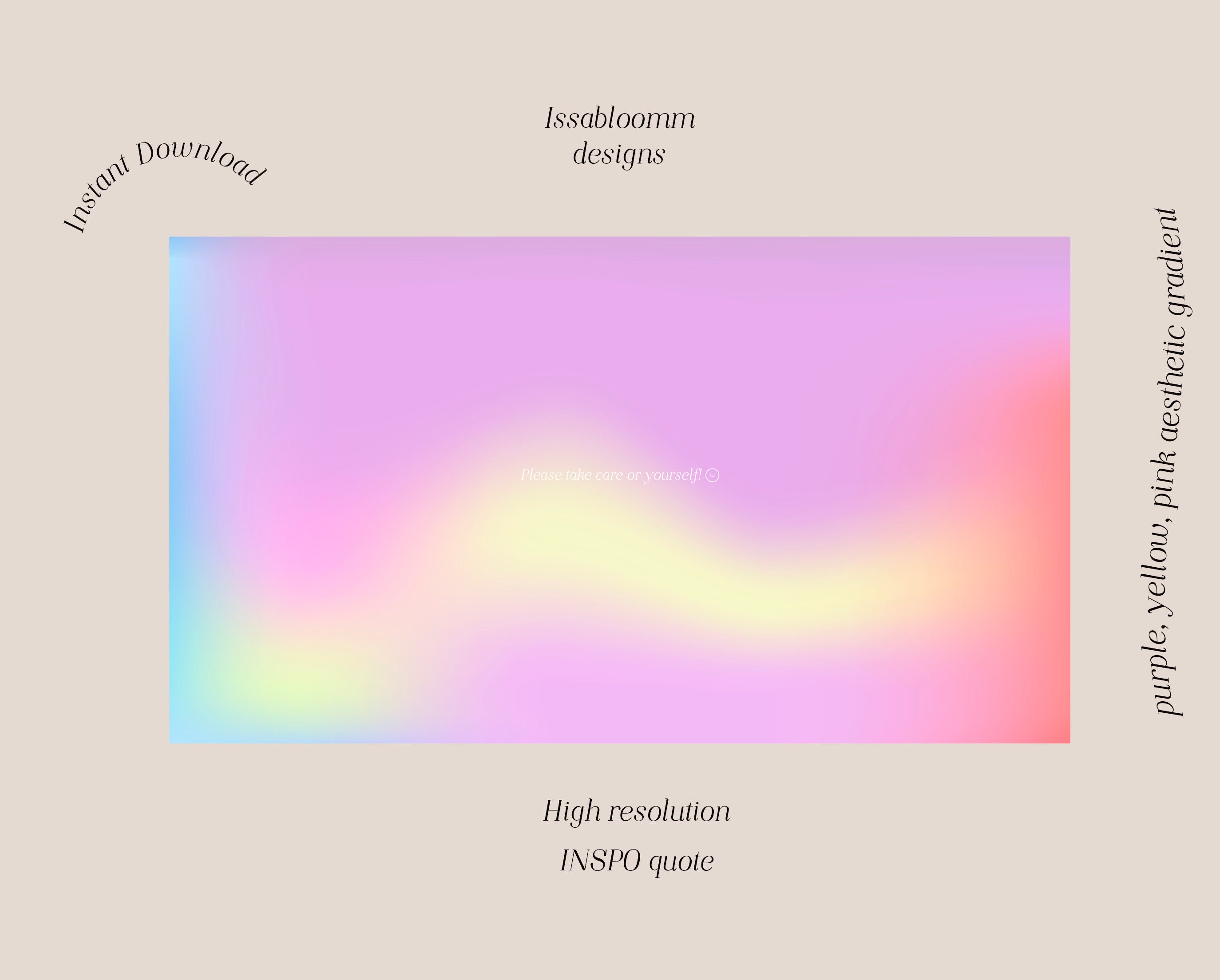 Vibrant Desktop Wallpaper/ Aesthetic Color Gradient / Imac Screen ...