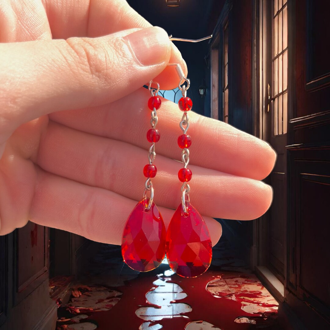 Blood Drip Earrings - Forensics Collection - Etsy
