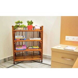 Handmade Crafts 4 Tier Bamboo Wooden Shoe Racks Slipper Stand Chappal ...