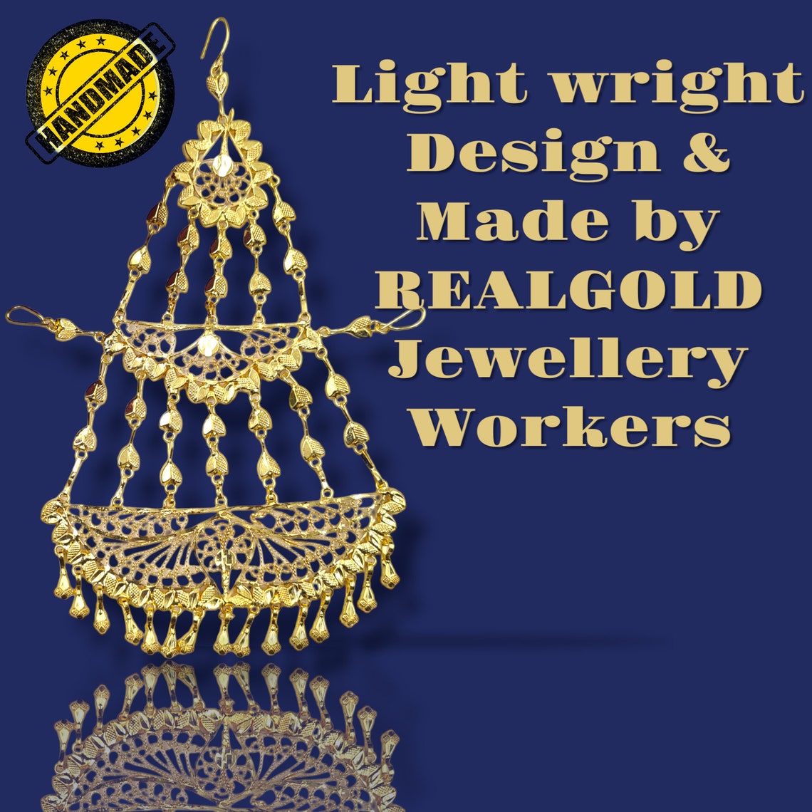 Very Beautiful, Real Gold Looking, Fancy, Trendy, Exclusive Design With ...