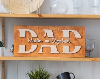 Dad Sign With Kids Names Fathers Day Gift Personalized Gift - Etsy