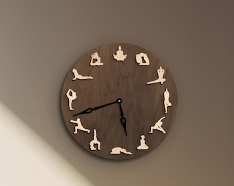 Day&night Yoga Clock Vinyl Yoga Wall Clock Yoga Gift Gift - Etsy