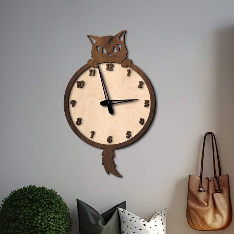 Cat Clock Moving Tail - Etsy