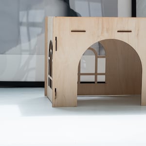 Bunny Castle for Rabbits, Wooden Rabbit House, Modern Rabbit House ...